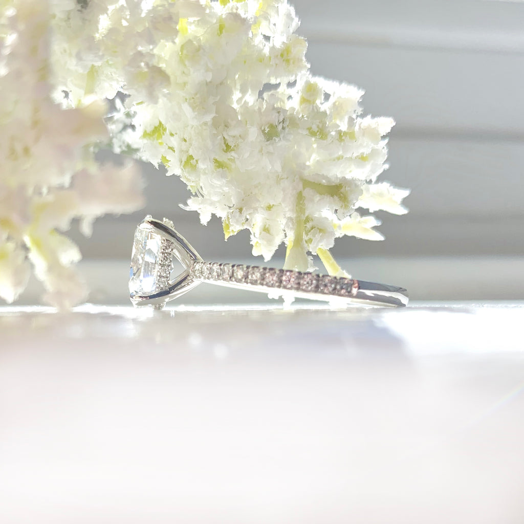 Diamond Under Gallery Engagement Ring – Dana's Goldsmithing